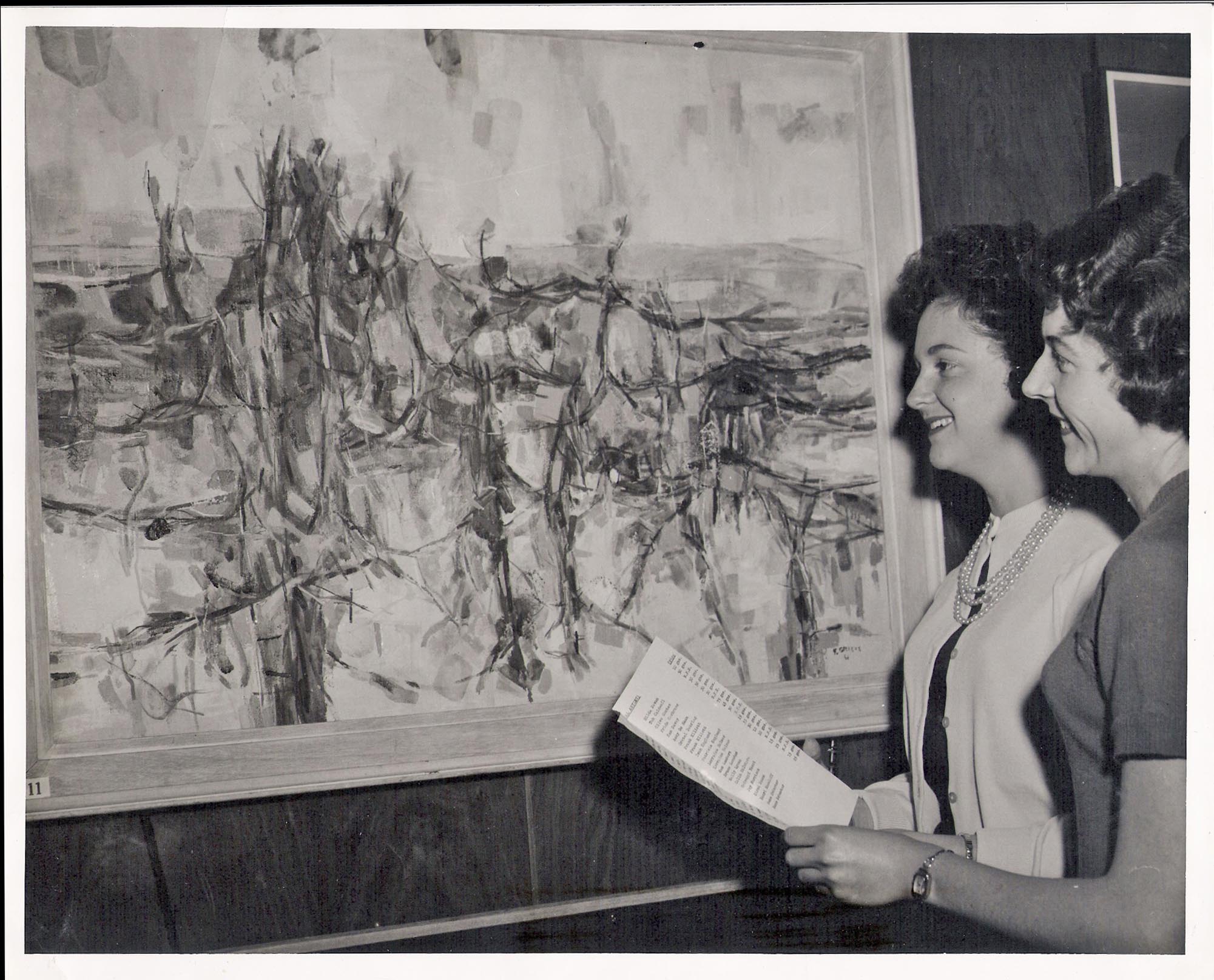 Helga Christie, Denise Atkins at Wollongong Art Competition 1962 ...