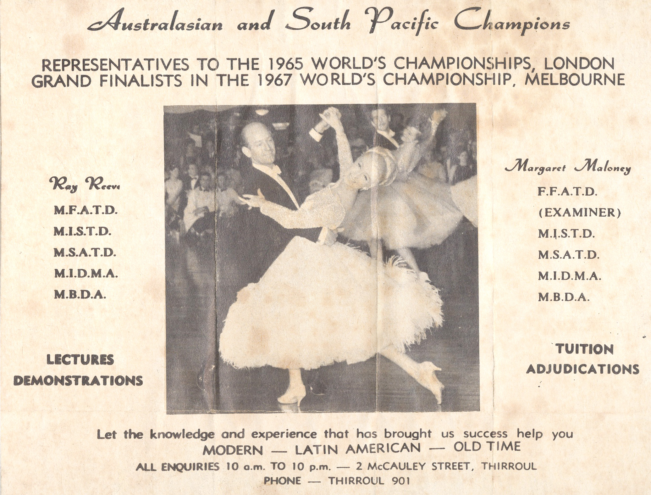 late 60_s, Promotional Flyer of Ray and Margaret Reeve for Reeve School ...