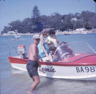 P39479 – Noel Blom with a friend’s boat in Bonnie Vale, January 1965 ...